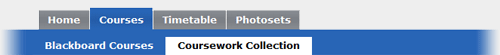 Courses tab: Coursework Collection subtab - UWE Bristol: myUWE Support