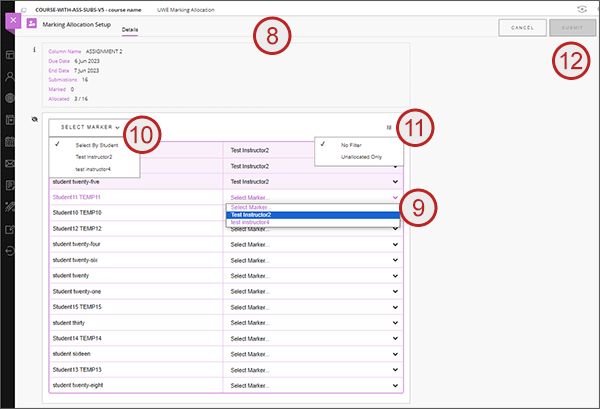 How to allocate marking - UWE Bristol : Learning & Research Systems