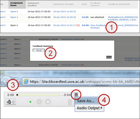 Saving your feedback - UWE Bristol : Learning & Research Systems
