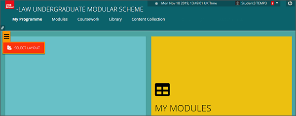 Blackboard Change Screen Layout